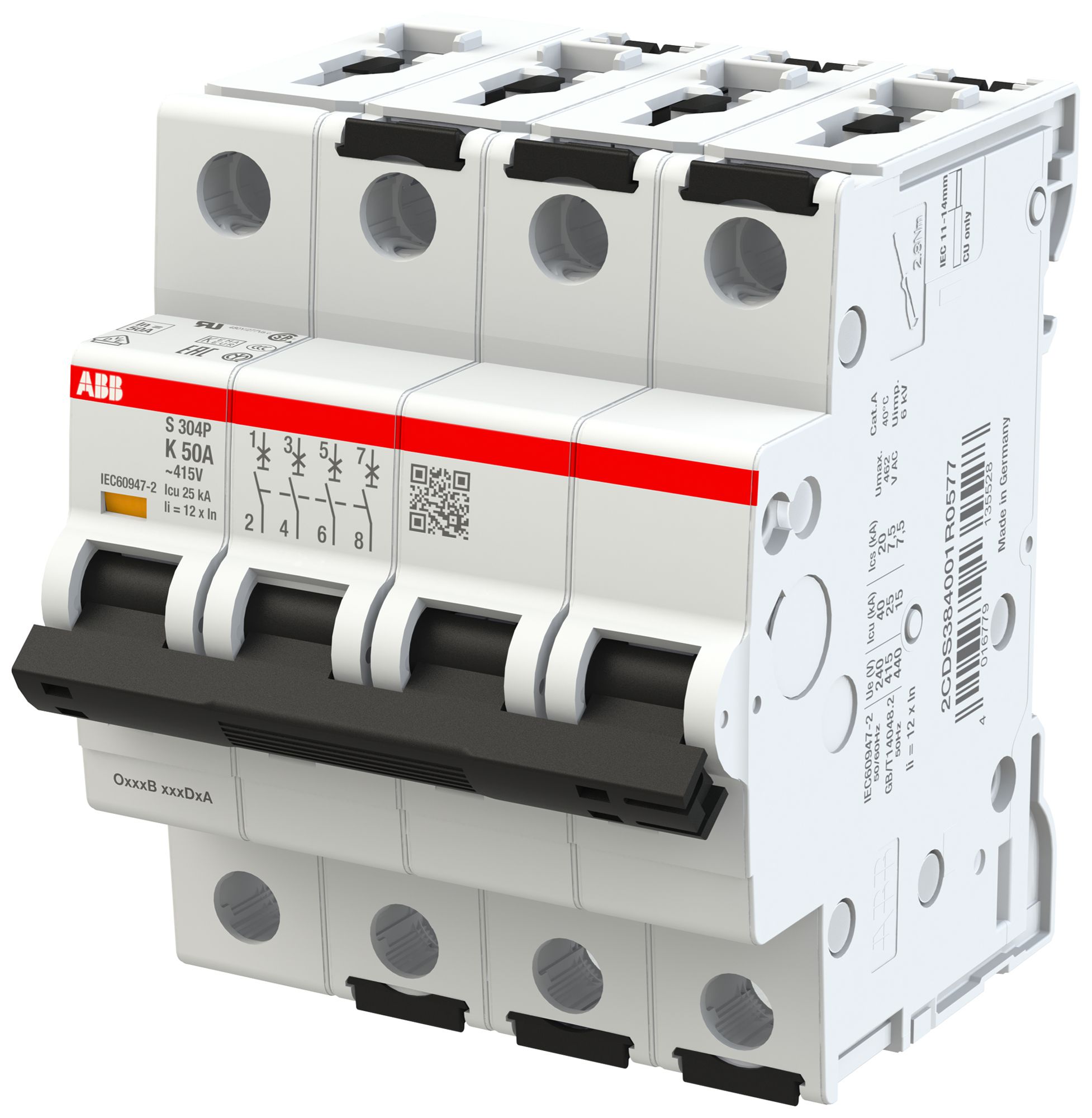 Leitungsschutzschalter ABB MCB S300P 4P 415V Typ K 50A Icn 15kA Icu ...