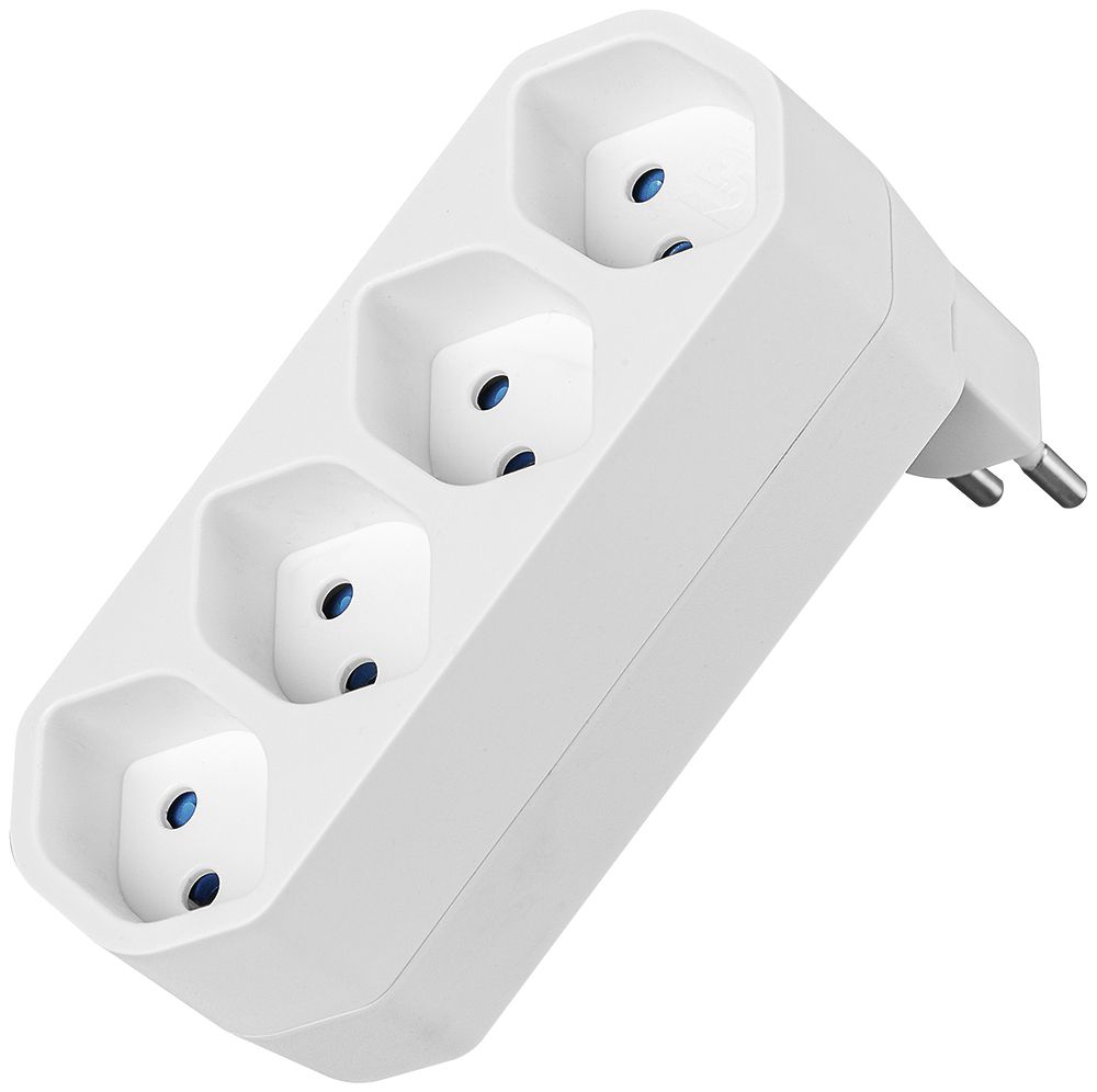 Mehrfachstecker LINE 4×T13 drehbar 320° 10A 230V IP20 weiss ...