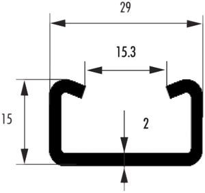 Profilschiene 29×15×2mm Al 3m - Elektrogrosshandel