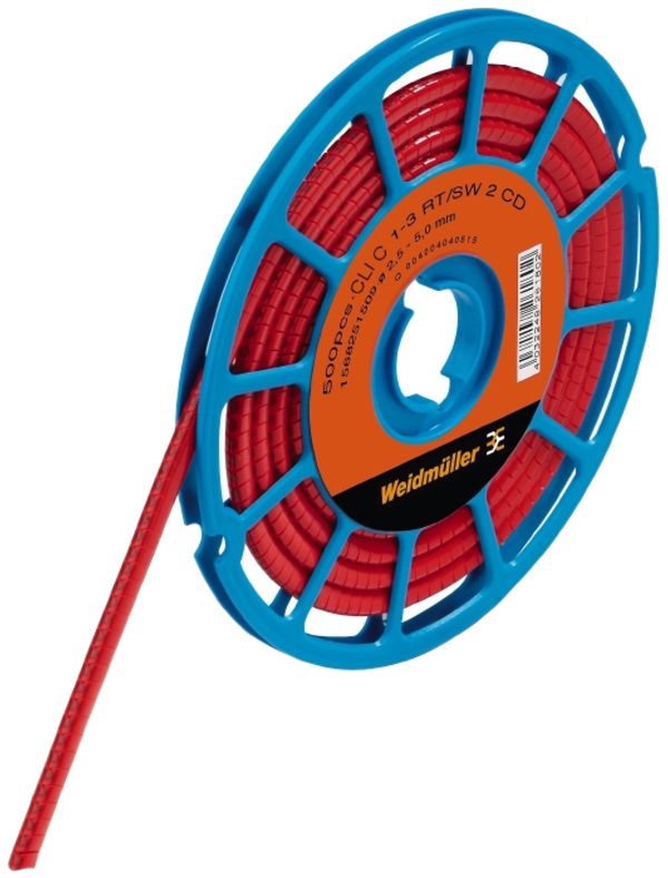 Leitermarkierer Weidmüller CLI C CD für Ø1…5mm 3×4.2mm Symbol: +, rot ...