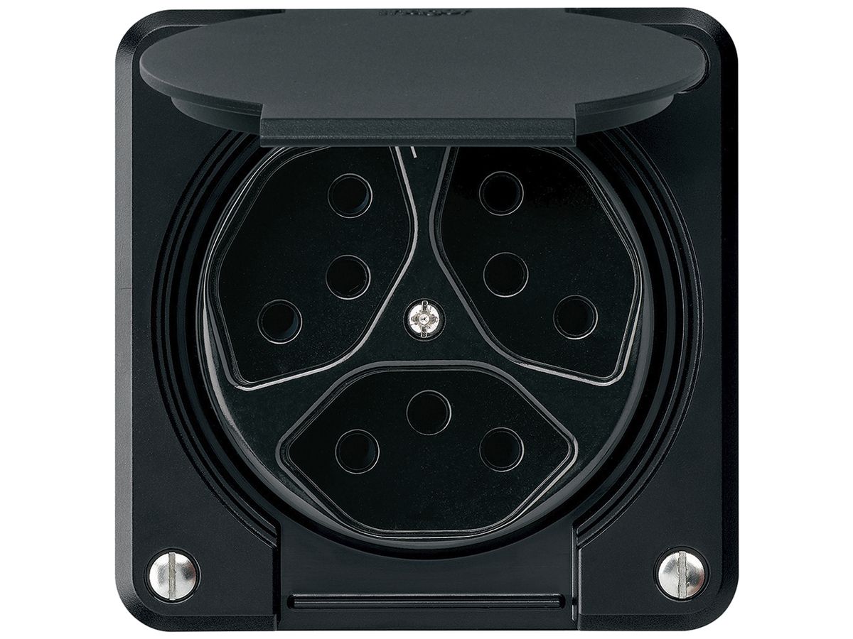 UP-Steckdose robusto 3×Typ 13/1 schwarz für Kombination ...