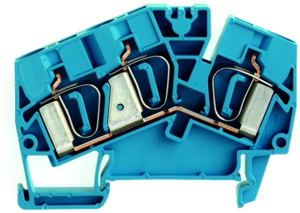 Durchgangs-Reihenklemme Weidmüller ZDU 6-2/3AN Zugfeder 6mm² TS35 blau ...