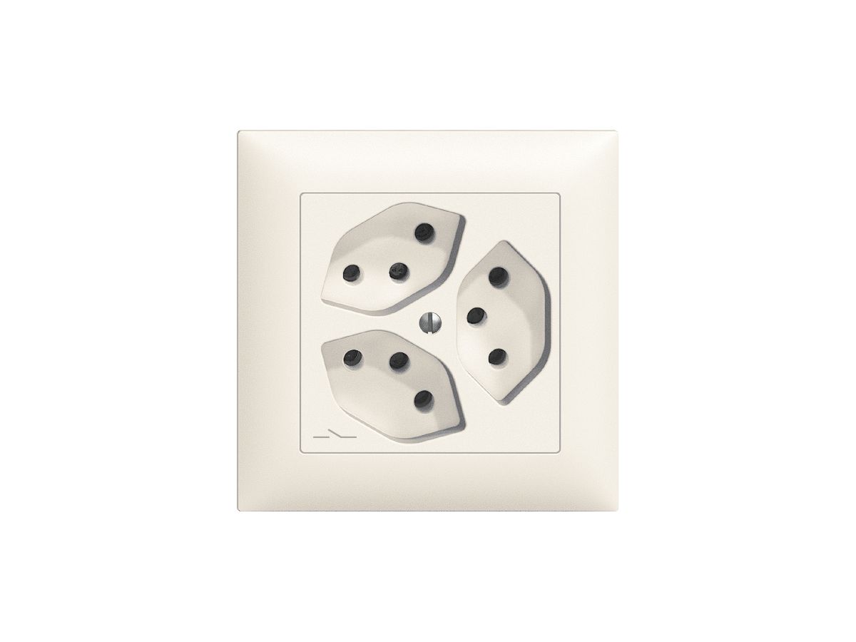 UP-Steckdose EDIZIOdue 3×T13 1×S weiss - Elektrogrosshandel