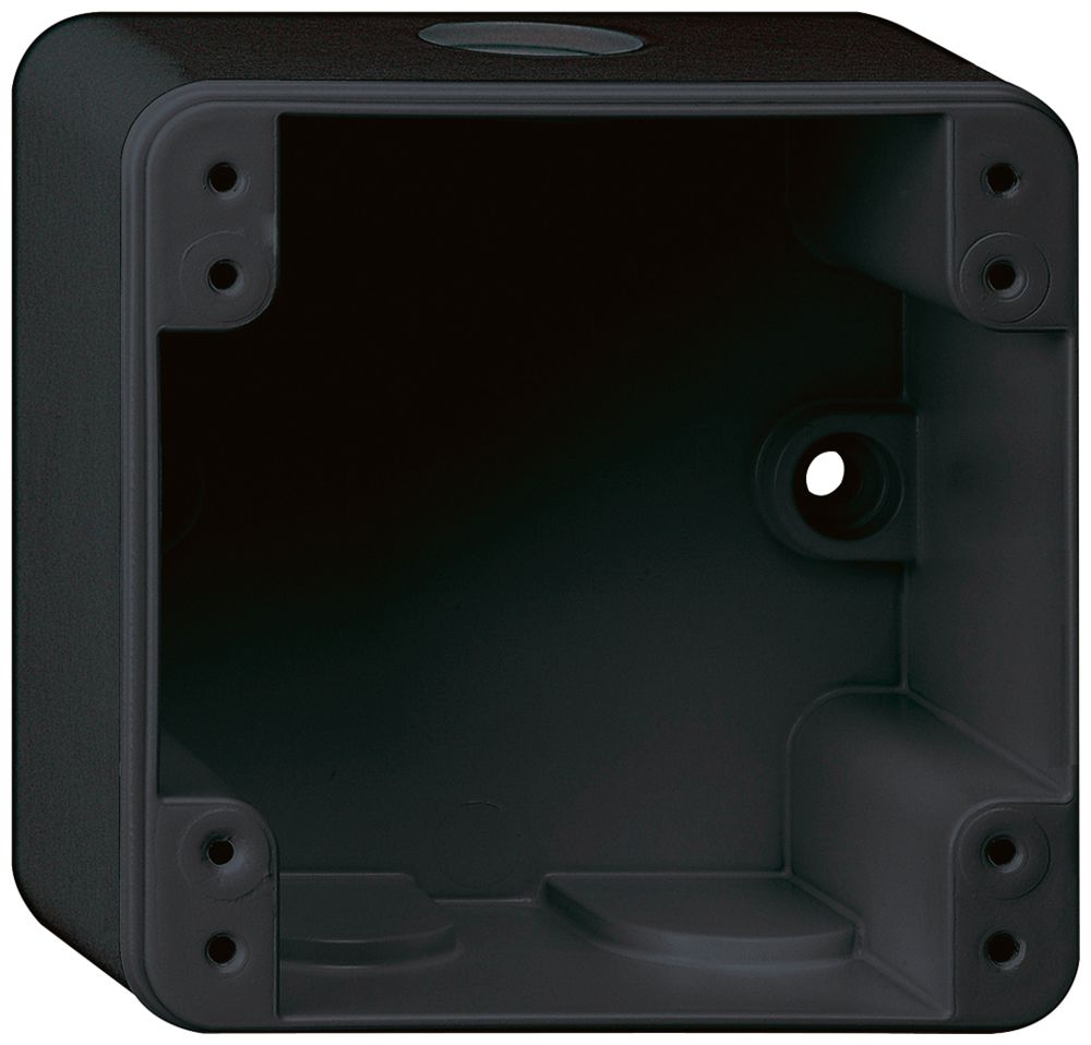 AP-Gehäuse robusto 1×1 schwarz 86×86×48mm - Elektrogrosshandel