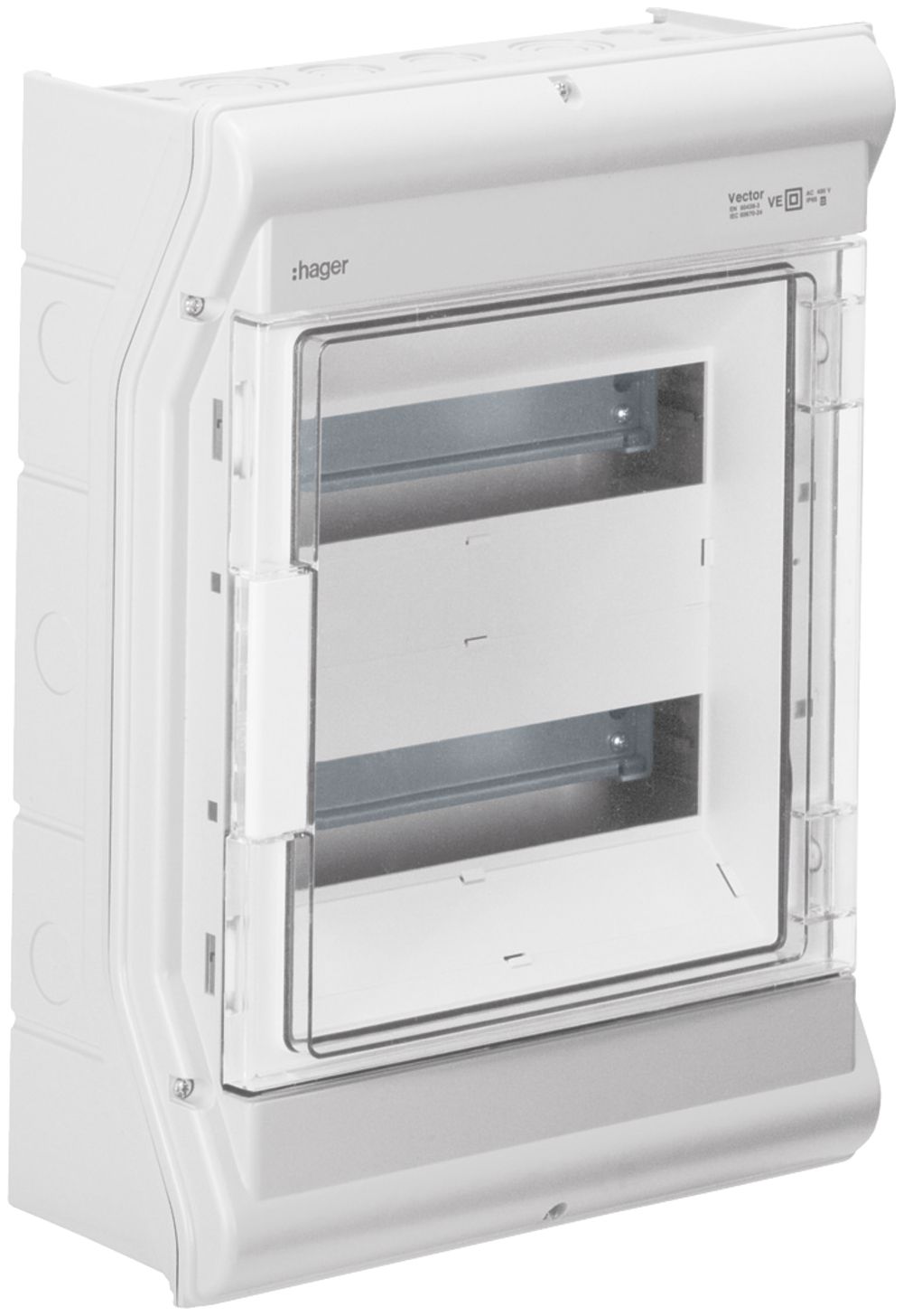 AP-Verteiler Hager vector 2-reihig 12TE IP65 310×427×151mm mit ...