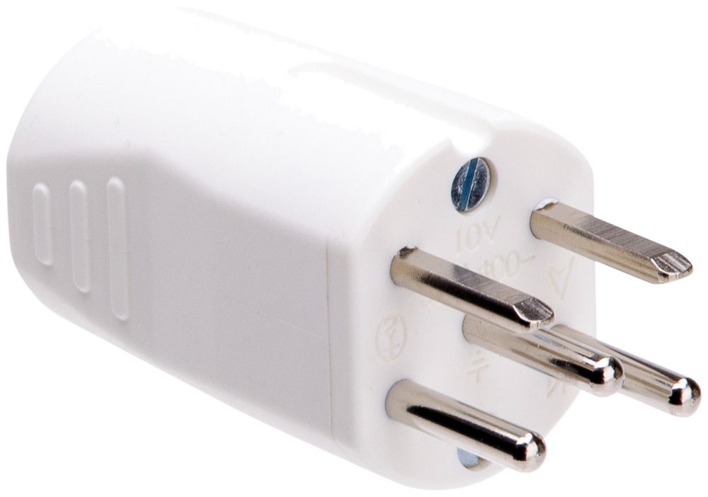 Stecker MH TH T15 3L+N+PE/L+N+PE 10A 400/250V horizontal Ø14mm, weiss ...
