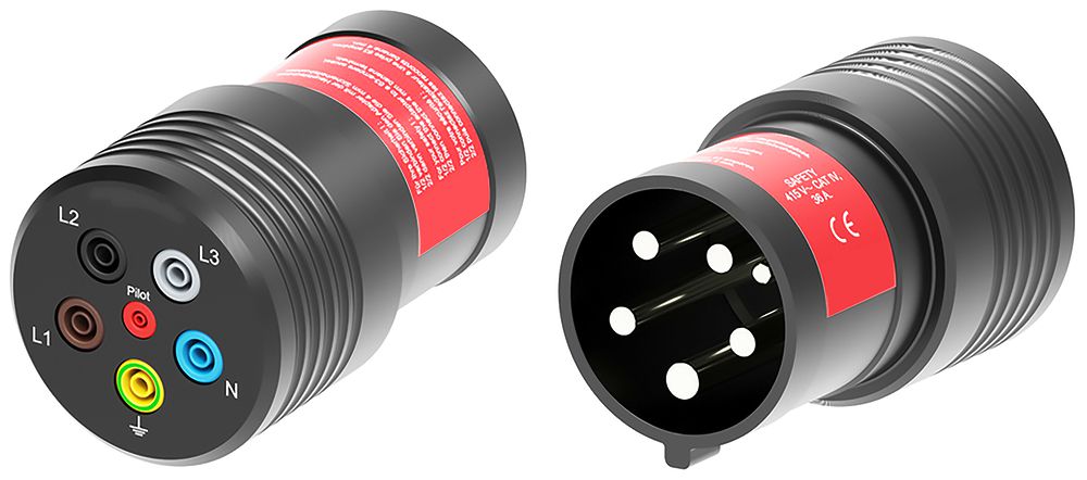 Messadapter CEE-Stecker ELBRO 63A IP44 5L 415V/CAT IV Ø80×123mm ...