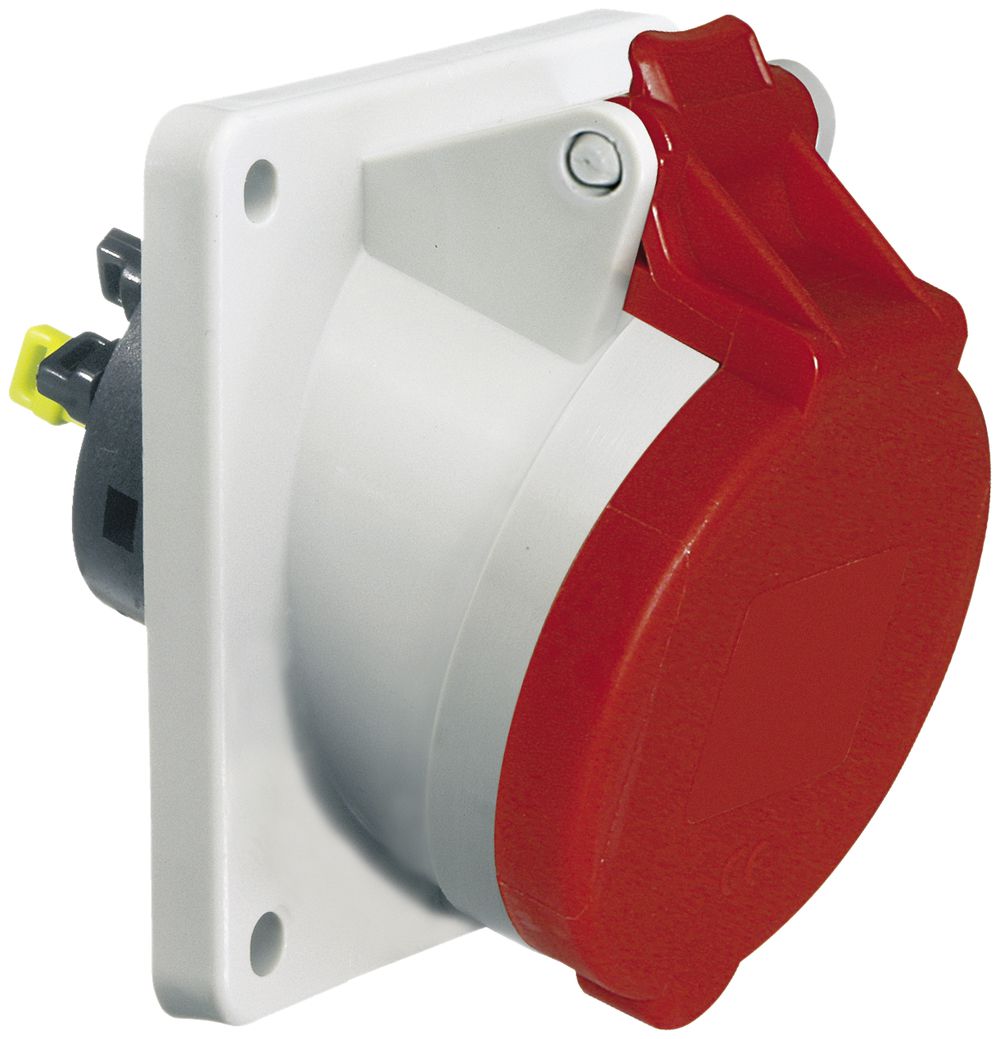 EB-Steckdose CEE Bals 5P 32A 400V 6h rot IP44 vernickelt QC schr ...