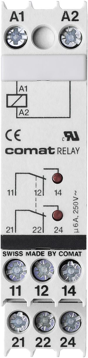 REG-Steuerrelais ComatReleco C203.04, 24VDC 2W AgNi 5A 250VAC LED ...