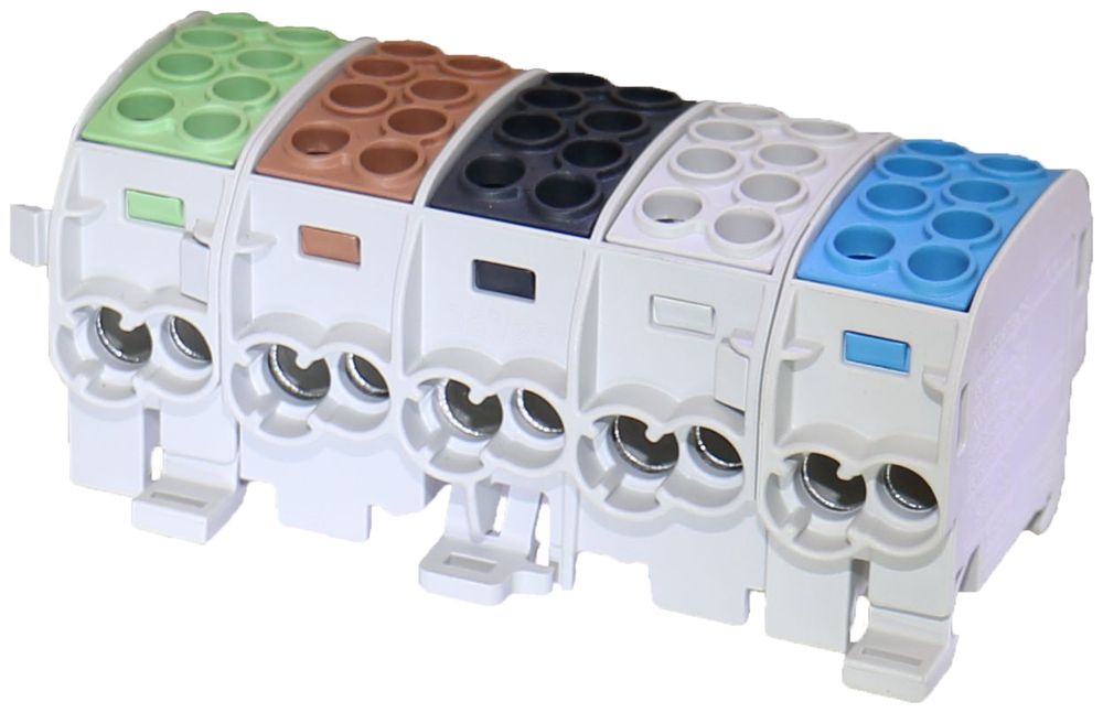 Verteilerblock Typ C 10×35/10×25mm² grau PE+3L+N - Elektrogrosshandel