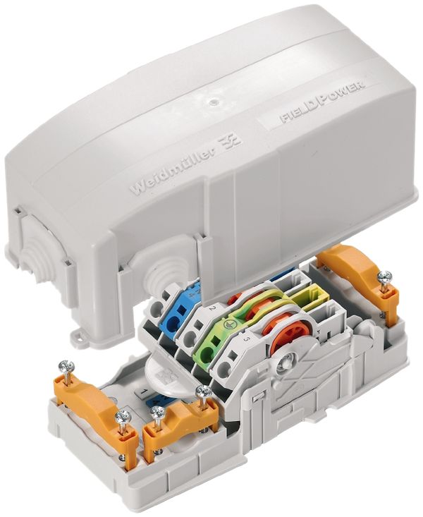 Energiebusverteiler Weidmüller FieldPower PowerTerminal mit hellgrauer ...