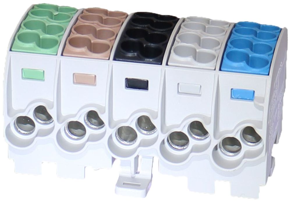 Verteilerblock Typ C 10×25/10×16mm² CU grau PE+3L+N - Elektrogrosshandel