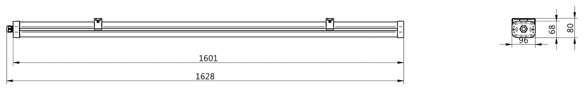 LED-Nassraumleuchte Philips WT490C 39.5W 6400lm 4000K IP66 DALI weiss ...