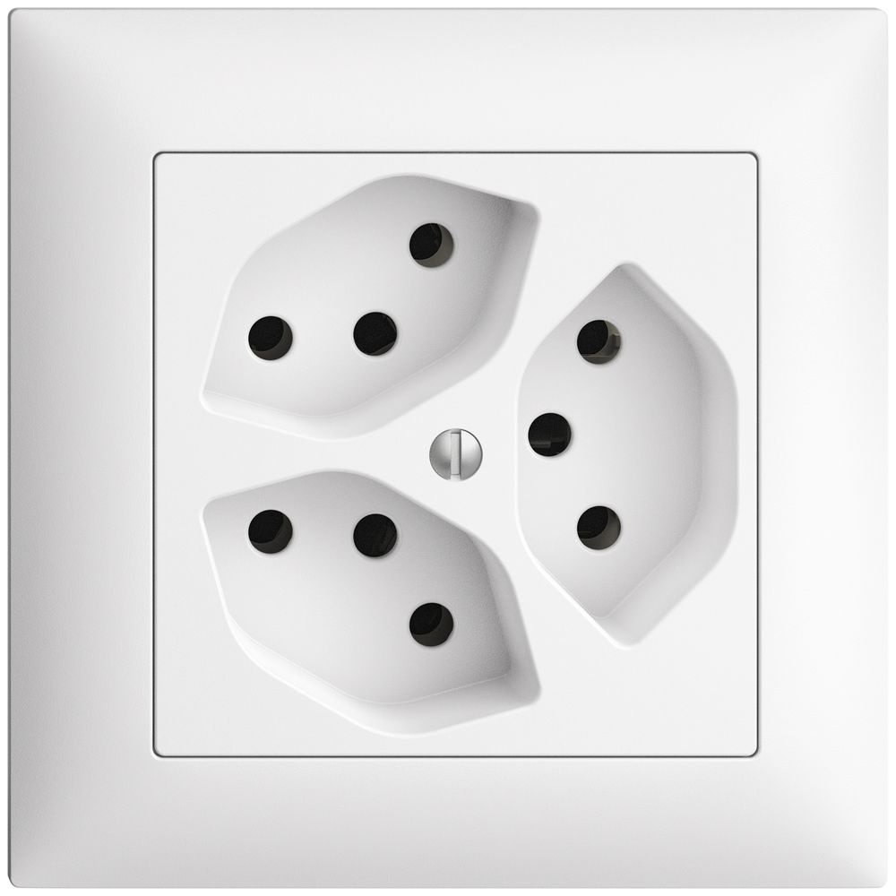 UP-Steckdose EDIZIOdue 3×T13 weiss - Elektrogrosshandel