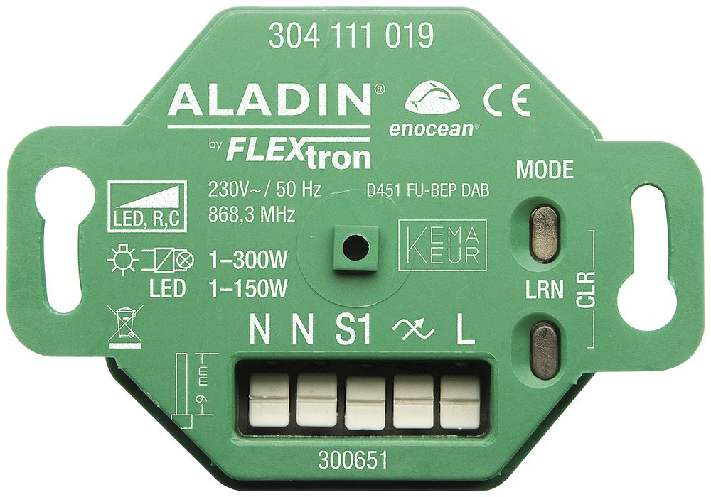 EB-RF-Dimmaktor ALADIN, EnOcean, 230V, 1…300W (LED 1…150W ...