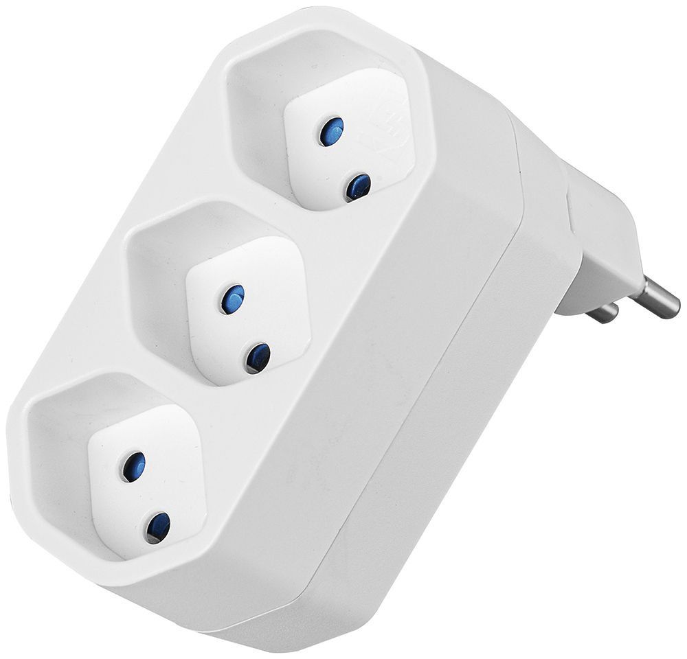 Mehrfachstecker LINE 3×T13 drehbar 320° 10A 230V IP20 weiss ...