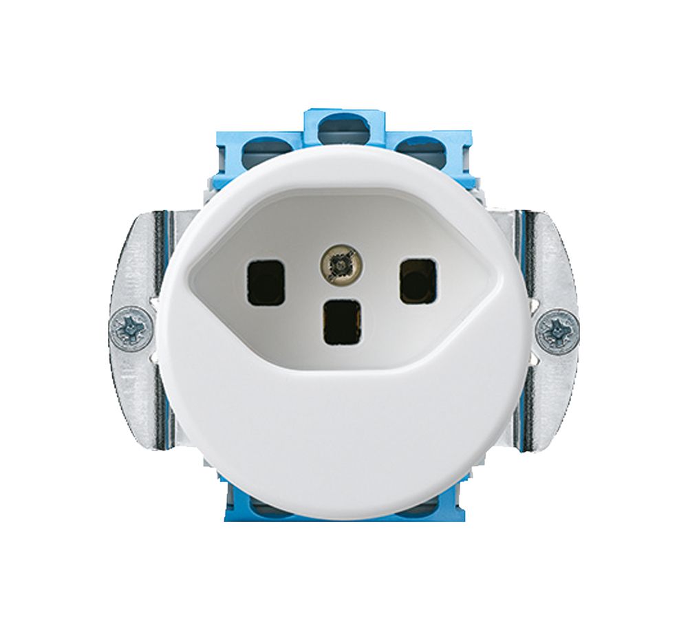 Einsatz zu UP-Steckdose basico Typ 23 A weiss mit Schraubklemmen ...